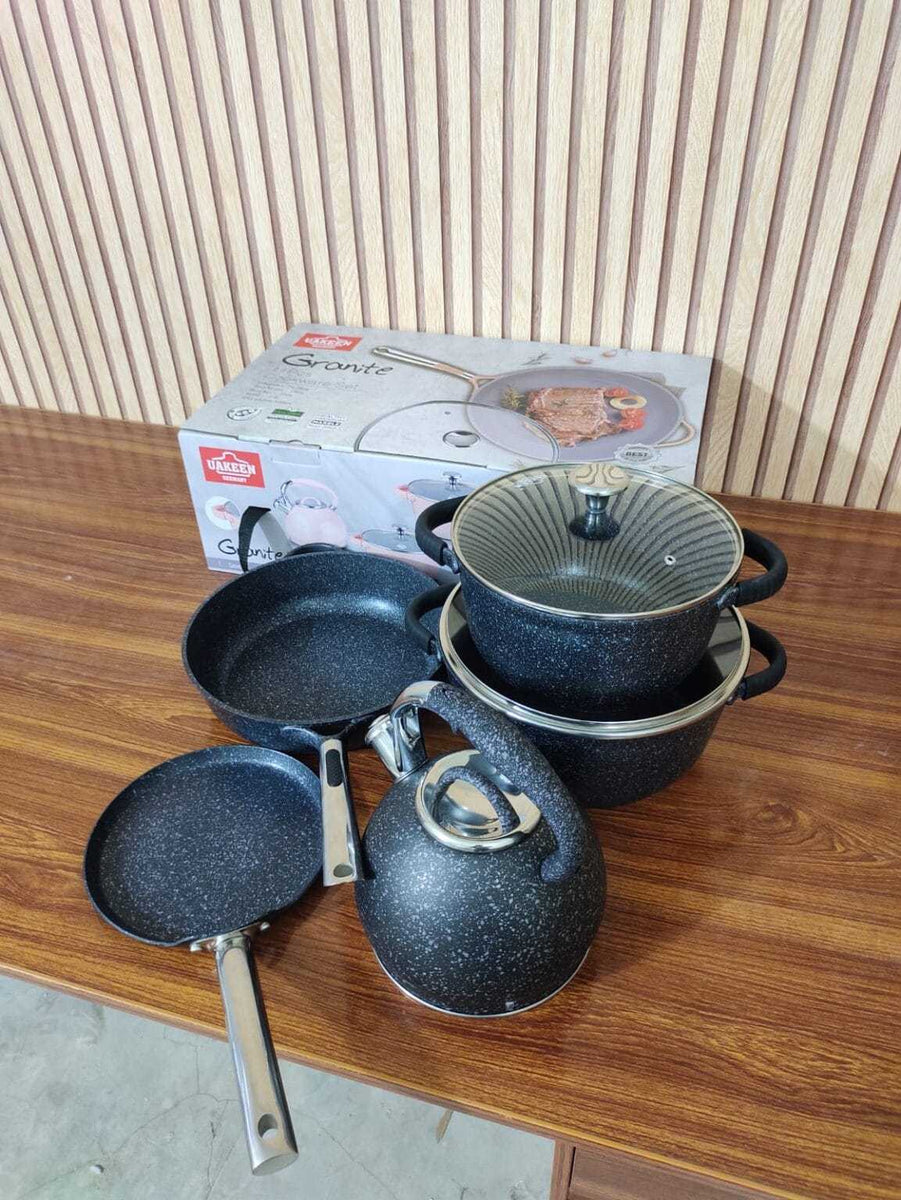UAKEEN German 11 Piece Granite Cookware Set – Geepas