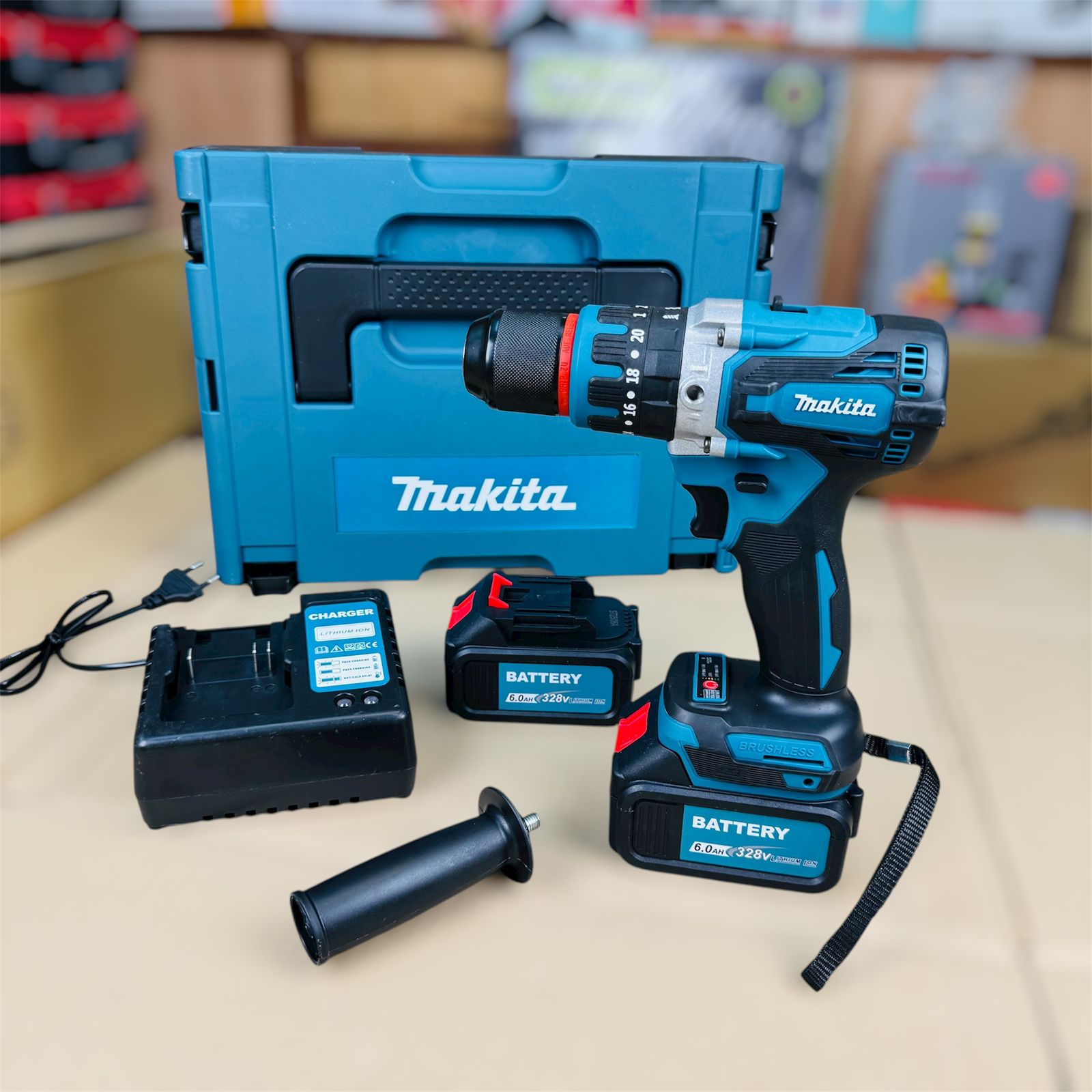 Makita brushless commercial drill machine with Dual Batteries – Geepas
